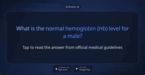 What Is The Normal Hemoglobin Hb Level For A Male
