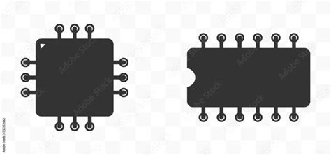 Microchip Or Processor Icon Cpu Central Processing Unit With