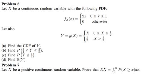 solved problem 6 let x be a continuous random variable with