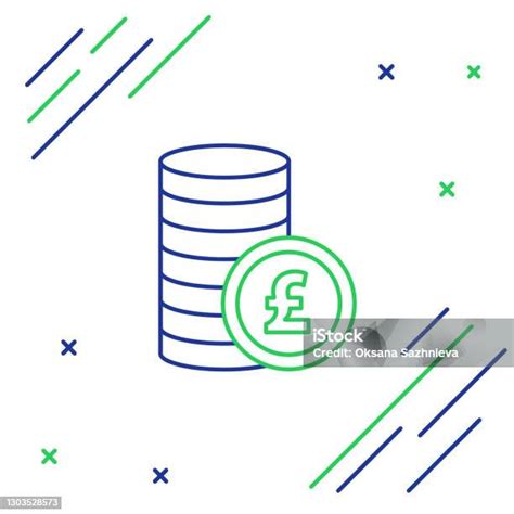 흰색 배경에 고립 된 파운드 스털링 기호 아이콘라인 동전 돈 은행 통화 기호 현금 기호 다채로운 개요 개념 벡터 0명에 대한