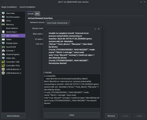 Virt Manager Local Disk Permissions Denied Applications Endeavouros