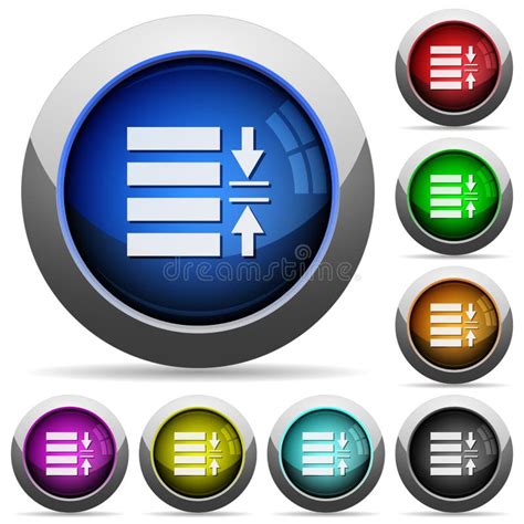 Adjust Line Spacing Round Glossy Buttons Stock Vector Illustration Of
