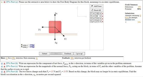 Free A Block With A Mass Of M 14 Kg Rests On A Frictionless Surface And Is Subject To Two