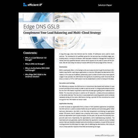 Edge Dns Gslb Optimizing Global Server Load Balancing Efficientip