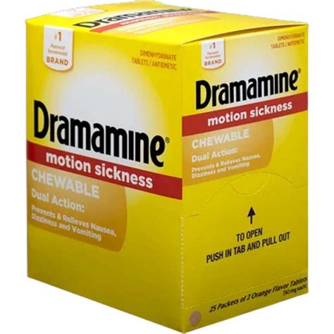 Dramamine Single Dose Box Of 25 Impressions In Flight