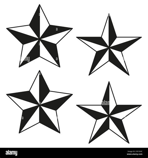 Star Icons Five Pointed Star Shapes Geometric Vector Symbols Simple