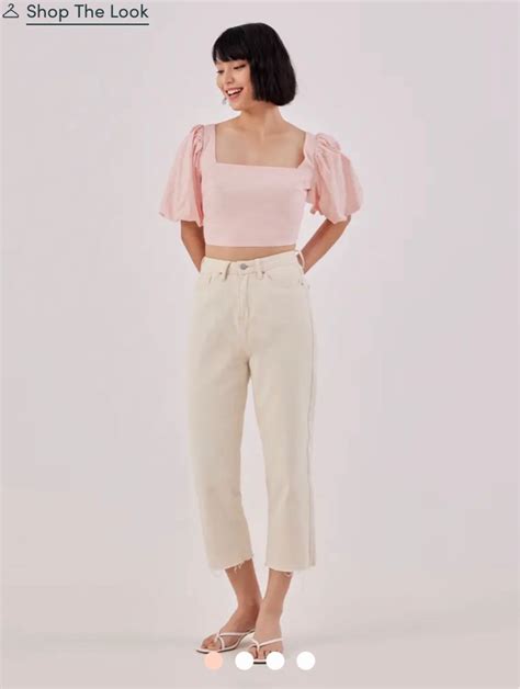 Bnwt Lb Ellowyn Puff Sleeve Crop Top Women S Fashion Tops Blouses On Carousell