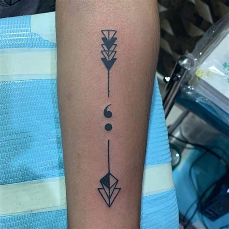 Semicolon Arrow Tattoo Semicolon Tattoo Small Tattoos For Guys Cool Tattoos With Meaning