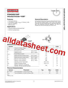 FGH30S130P Datasheet(PDF) - Fairchild Semiconductor