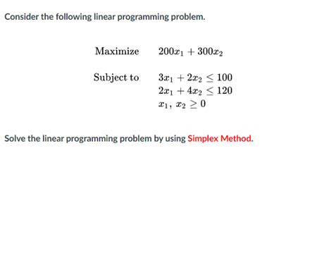 Solved Consider the following linear programming problem. | Chegg.com
