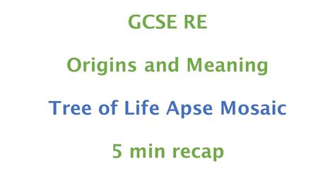 GCSE RE Eduqas Tree Of Life Apse Mosaic Min Recap YouTube
