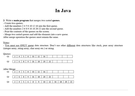 solved in java 2 write a main program that merges two