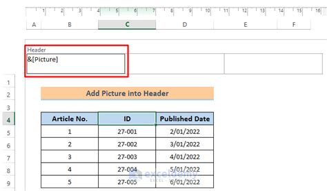 How To Insert A Picture In Excel Header ExcelDemy