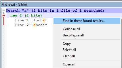 Clear All Context Menu Command For Derivative Find Result Window