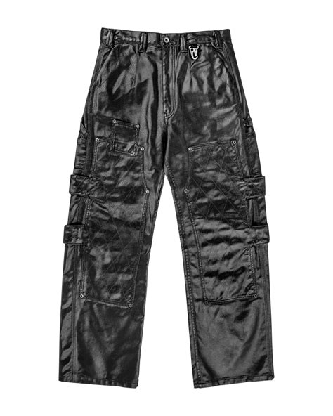 Kody Phillips Double Knees Waxed Black Pants