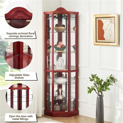 Curio Cabinetlighted Wooden Corner Curio Australia Ubuy