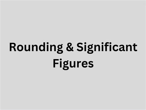 Rounding And Significant Figures Rivisiontown