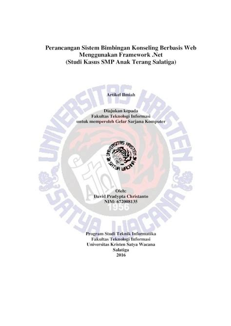 Pdf Penerapan Sistem Bimbingan Konseling Berbasis Web · Layanan