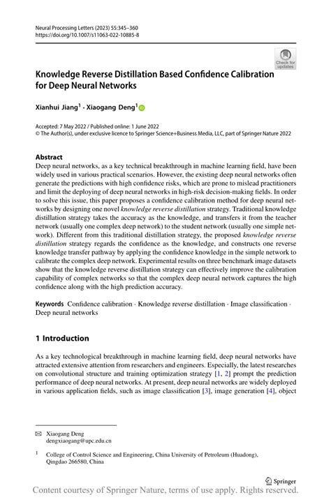 Knowledge Reverse Distillation Based Confidence Calibration For Deep Neural Networks Request Pdf