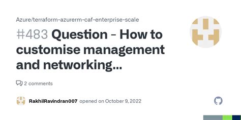question how to customise management and networking resources and