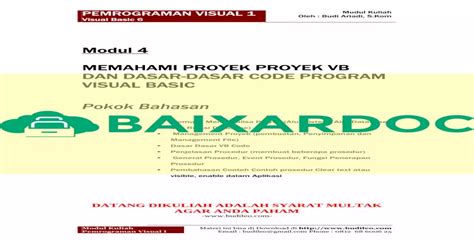 modul 4 memahami proyek proyek vb dan dasar baixardoc [pdf