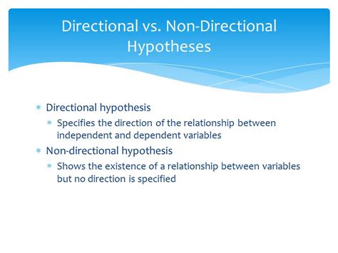 Non Directional Hypothesis Example