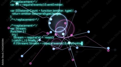 Animation With Futuristic Hud Interface And Hacker Code Running Down A Computer Screen Terminal