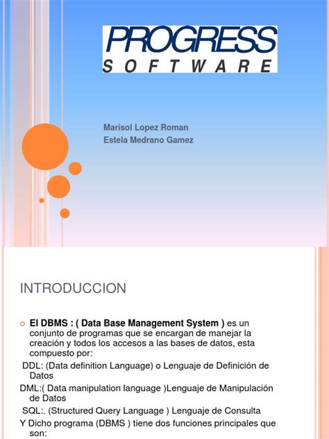 Progress Pdf Sql Bases De Datos