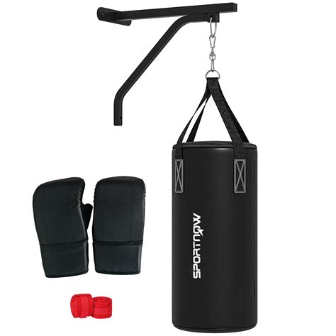 Soozier Unfilled Punching Bag For Adults Heavy Bag Wall Mount Set With