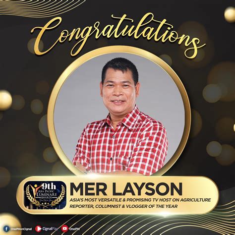 One Ph Congratulations Sa Ating Magsasakang Reporter Na Si Mer Layson