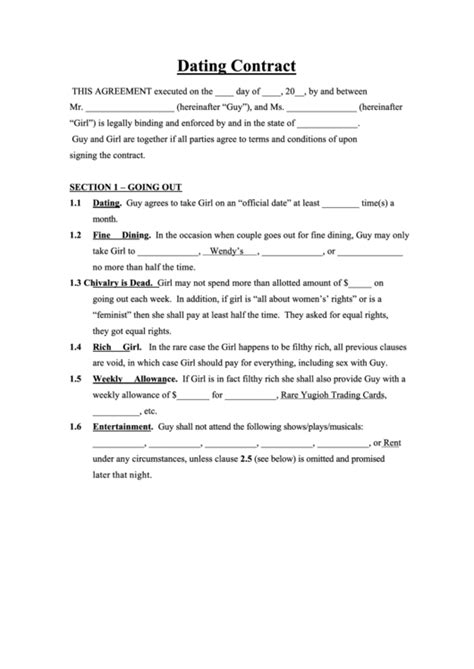 Dating Contract Form Printable Pdf Download Dating Contract Form Printable Pdf Download