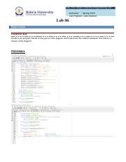 Oop Docx CSL Object Oriented Programming Lab Semester Spring Lab Engineer Laila
