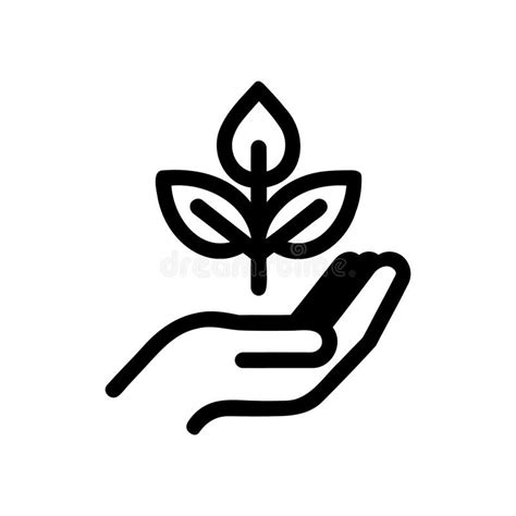 Simple Linear Icon Of Sprout In Hand Stock Vector Illustration Of