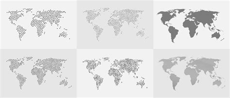 Abstract Dot And Lines World Map Set 1223274 Vector Art At Vecteezy