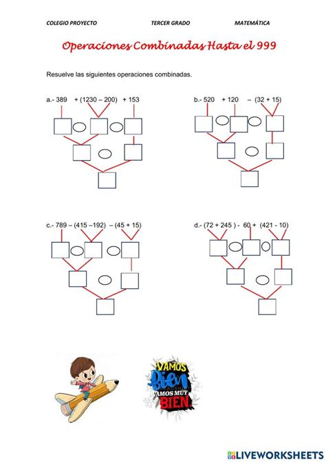 Operaciones Combinadas Hasta El 999 Worksheet Word Search Puzzle Map