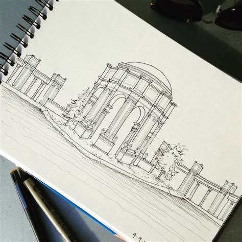 Palace Of Fine Arts San Francisco Watercolor Illustration Art Print Etsy