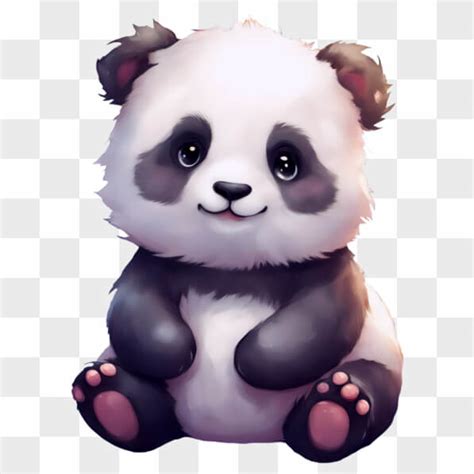 Descarga Oso Panda Kawaii Sentado Felizmente Kawaii En Línea Creative