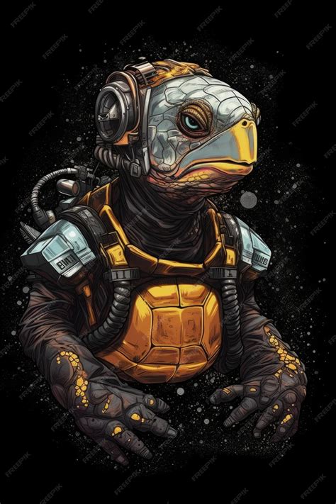 Premium Ai Image A Turtle In A Space Suit