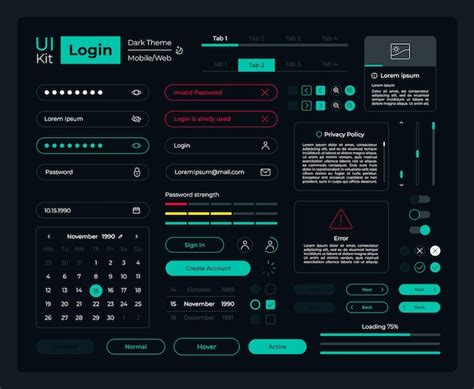 Premium Vector Login UI Elements Kit