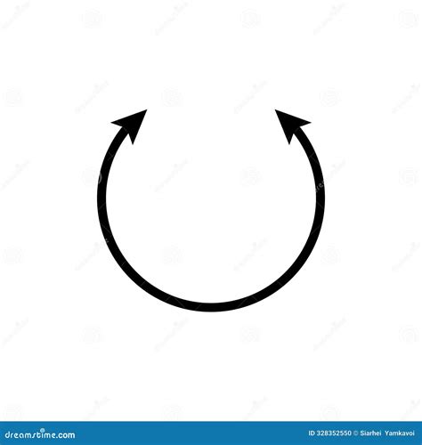 Circular Curved Thin Long Double Ended Arrow In The Shape Of A Circle Double Sided Round Arrow