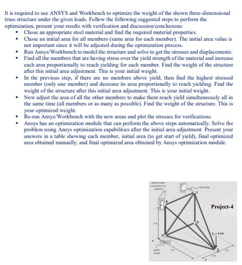 It Is Required To Use Ansys And Workbench To Optimize