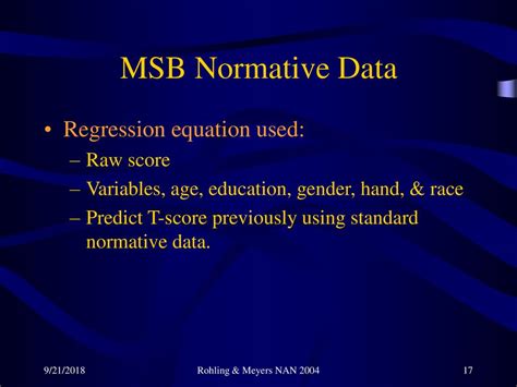 The Meyers Short Battery Msb Ppt Download