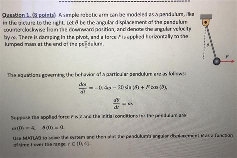 solved question 1 8 points a simple robotic arm can be