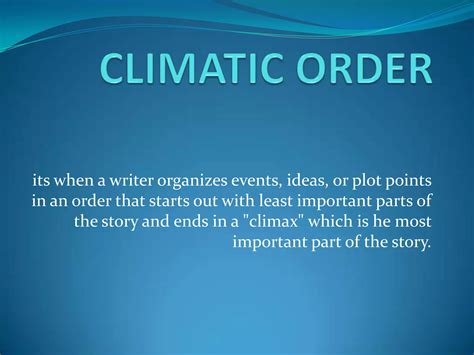 Climatic Order Pptx