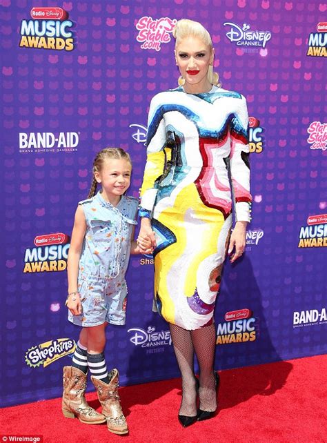 Gwen Stefani In Rainbow Dress Alongside Niece Stella At Las Radio