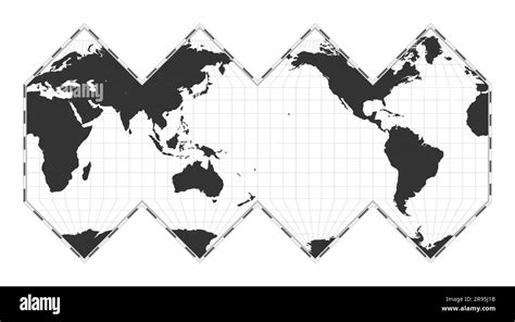 vector world map healpix projection plain world geographical map with