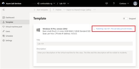 administración de plantillas de laboratorios en azure lab services