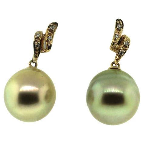 Hakimoto 18k Yellow Diamond Gold Natural Color 12 Mm South Sea Pearl