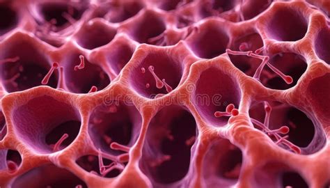 Microscopic View Of A Cell Structure Magnified To Reveal Intricate Details Stock Illustration