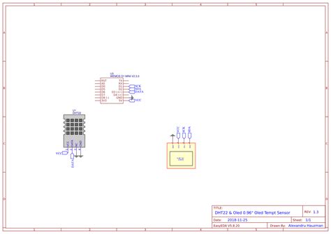 DHT Oled Tmp Sensor EasyEDA Open Source Hardware Lab